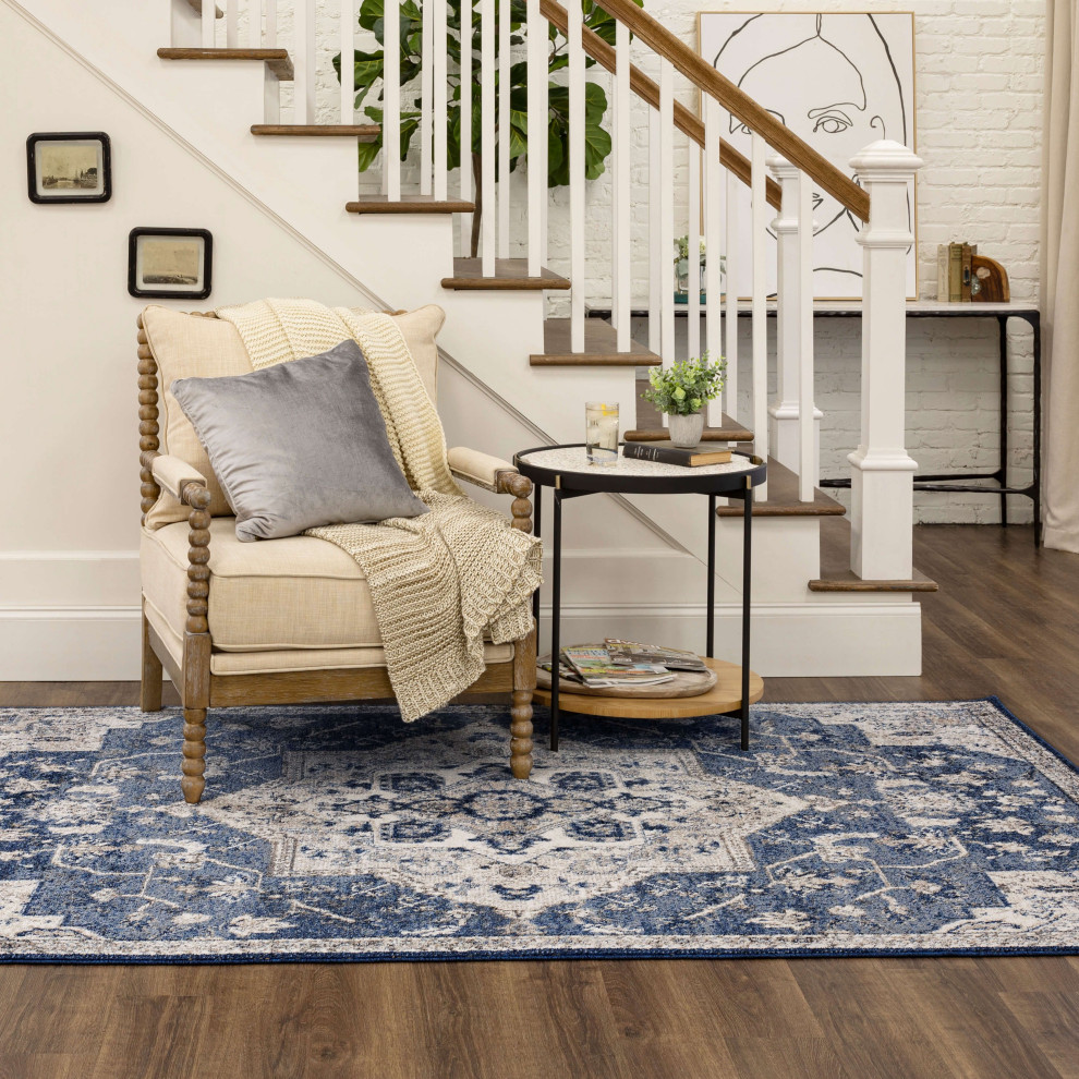 Mohawk Home Dellen Blue 1' 11" x 3' Area Rug, 1' 9" x 3' - Contemporary ...