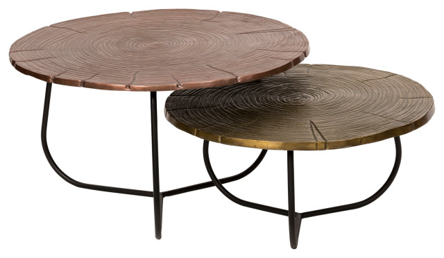 Industrial Cross Section Tables Set of 2 - Multicolor - Industrial ...