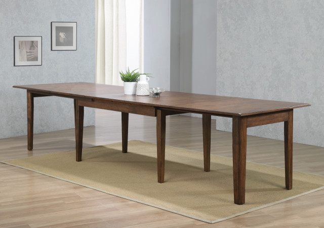 134" Rectangular Extendable Dining Table Amish Brown Seats 12 ...