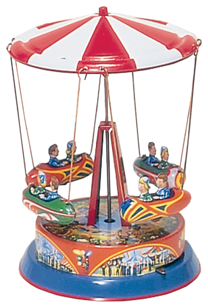 Collectible Space Carousel Tin Toy - Traditional - Kids Toys And Games ...