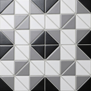 SomerTile Tre Square Classic 10.75" x 10.75" Porcelain Mosaic Tile, Mix ...