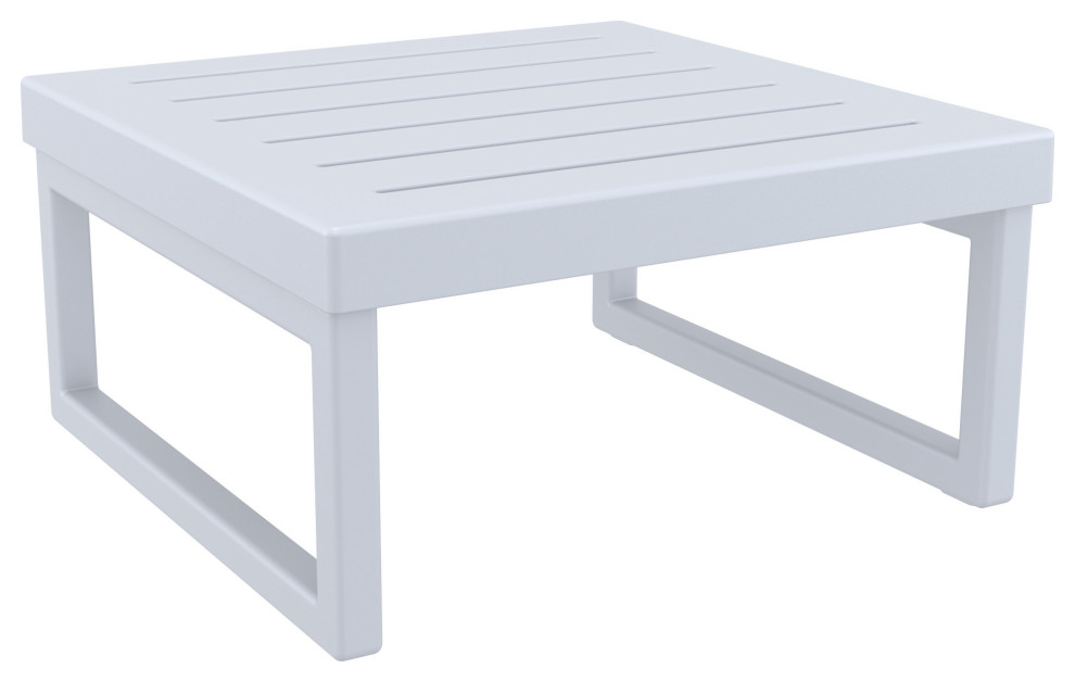 Mykonos Square Coffee Table Silver - Contemporary - Outdoor Coffee ...