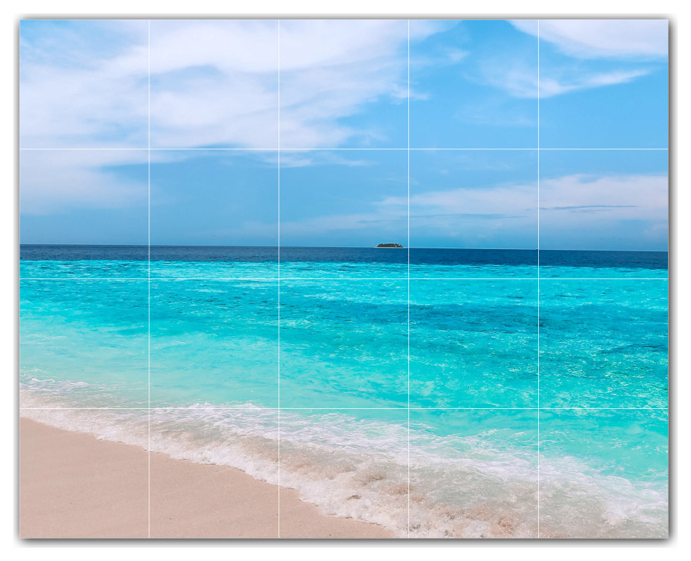 Beach Ceramic Tile Wall Mural HZ500106, 60" Wide x 48" High - Beach ...