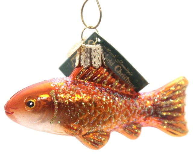 Old World Christmas GOLDFISH Glass Fresh Water Fins Aquarium 12398 ...