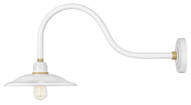 Hinkley Lighting 1 Light Foundry 756 Outdoor Wall Mount, Gloss White ...