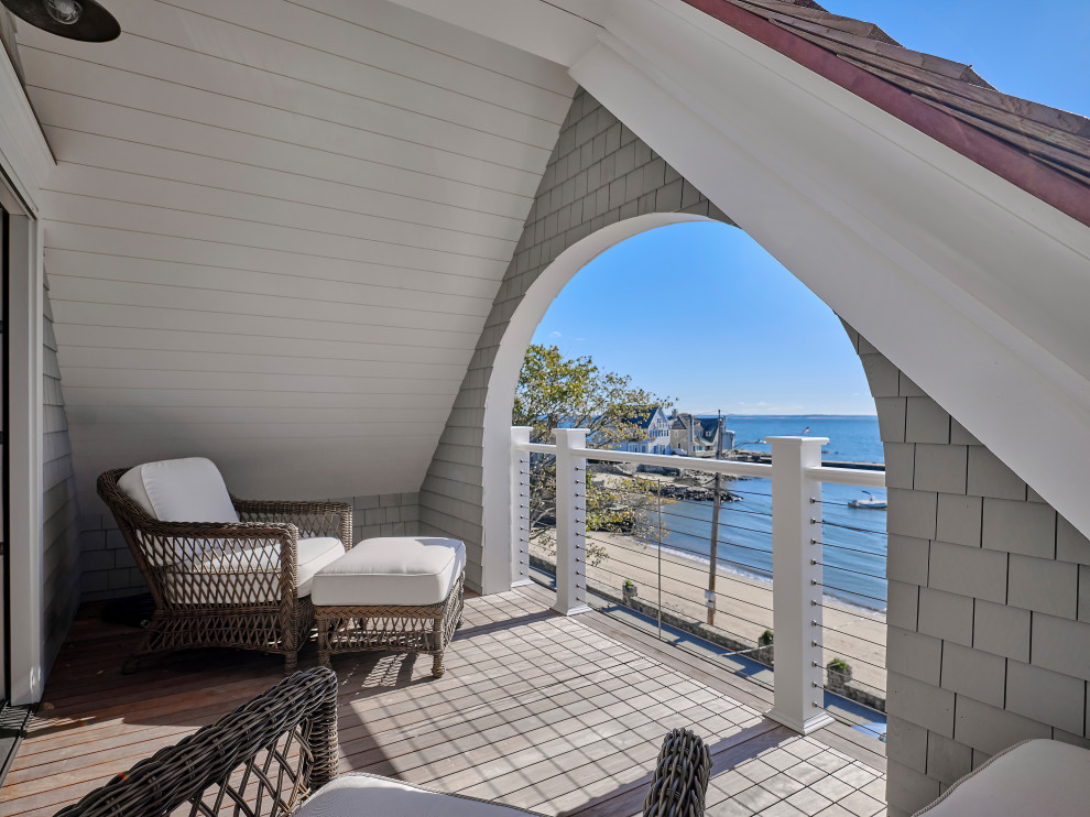 Rowayton Waterfront Beach House - Beach Style - Deck - New York - by ...