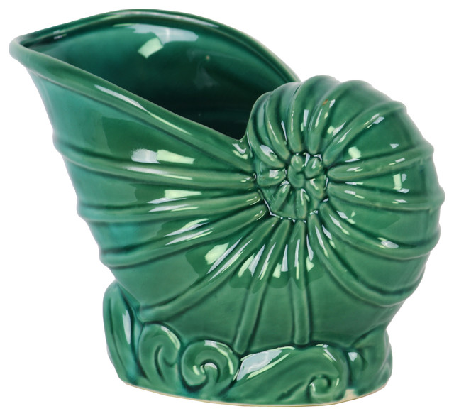 Ceramic Nautilus Seashell Sculpture - Decorative Objects And Figurines ...