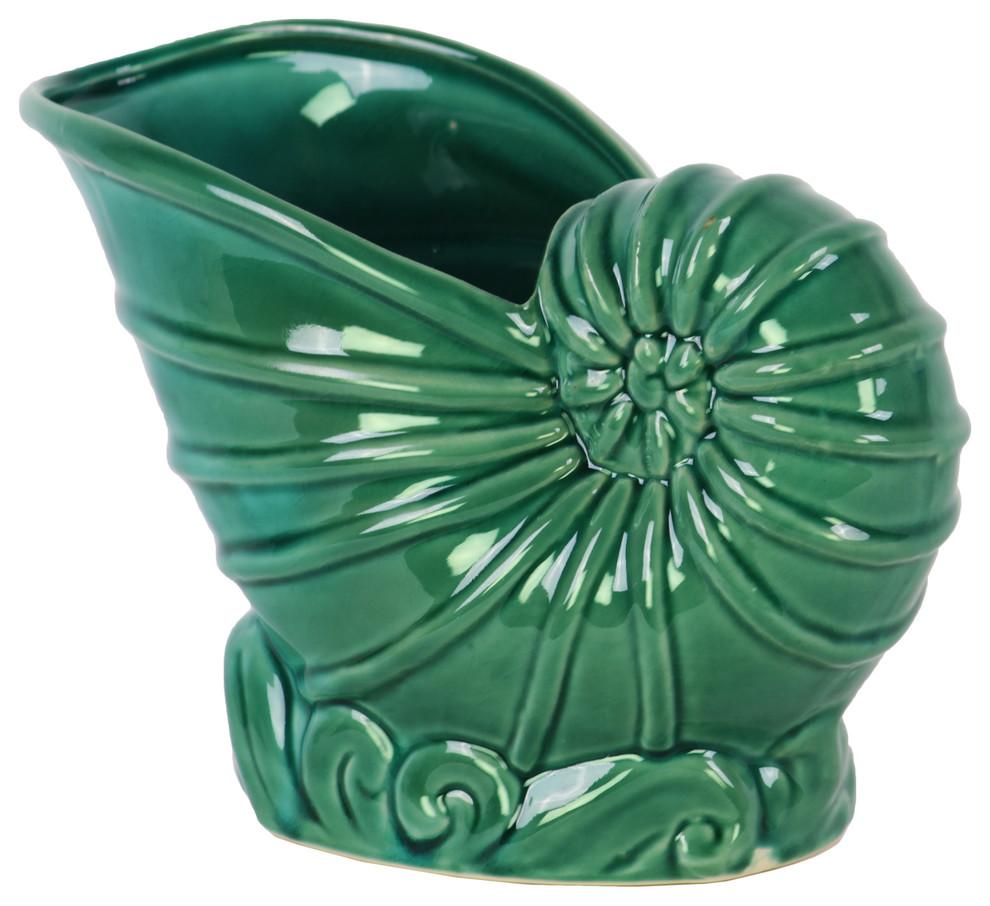 Ceramic Nautilus Seashell Sculpture - Decorative Objects And Figurines ...