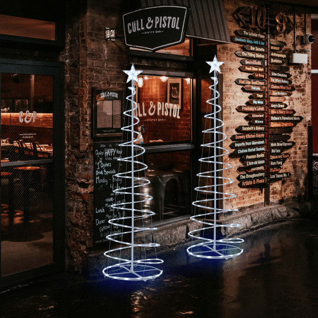 6 Ft LED Spiral Tree Light Cool White 182 LEDs USB Powered Decoration 2 ...