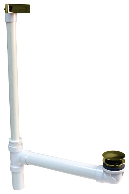 Hidden Linear Overflow Sch. 40 PVC Tub Waste, ADA Approved Tip-Toe ...