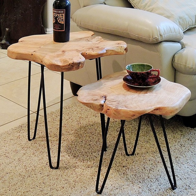 Cedar Wood Stump Small End Table - Rustic - Side Tables And End Tables ...