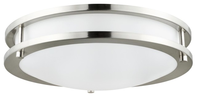 Sunlite Round LED Fixture, Brushed Nickel, 21W 14" Diameter, Warm White ...
