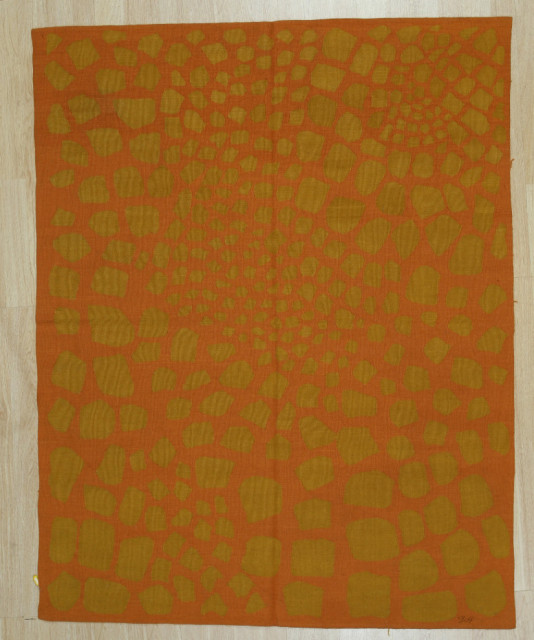 Rust Contemporary Modern Modern Flat Weave Area Rug, 6'x8 ...