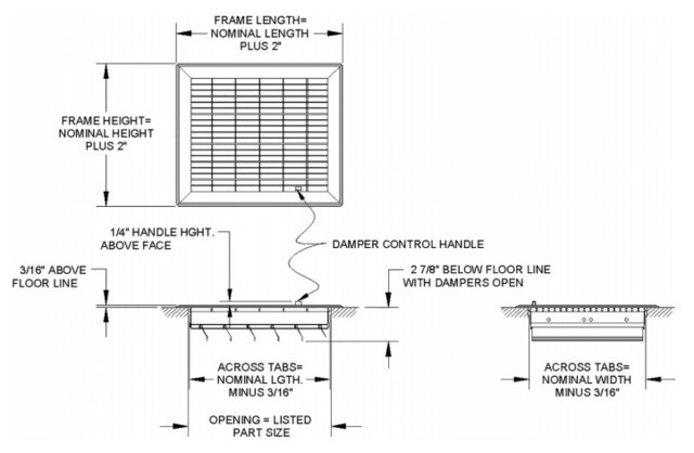 Heavy Gauge Steel Floor Register, 6"x10" - Traditional - Registers ...