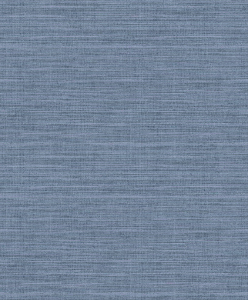 Ashleigh Blue Linen Texture Wallpaper - Contemporary - Wallpaper - by ...