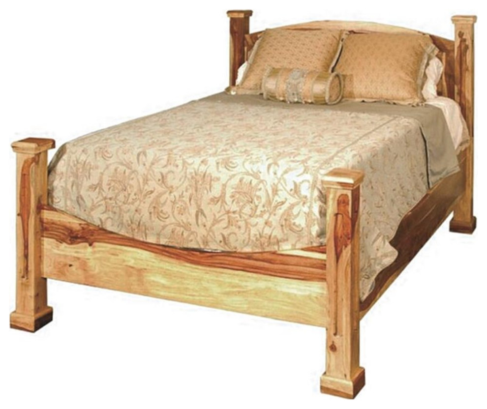 Porter Taos Solid Sheesham Wood Eastern King Bed - Rustic - Panel Beds ...