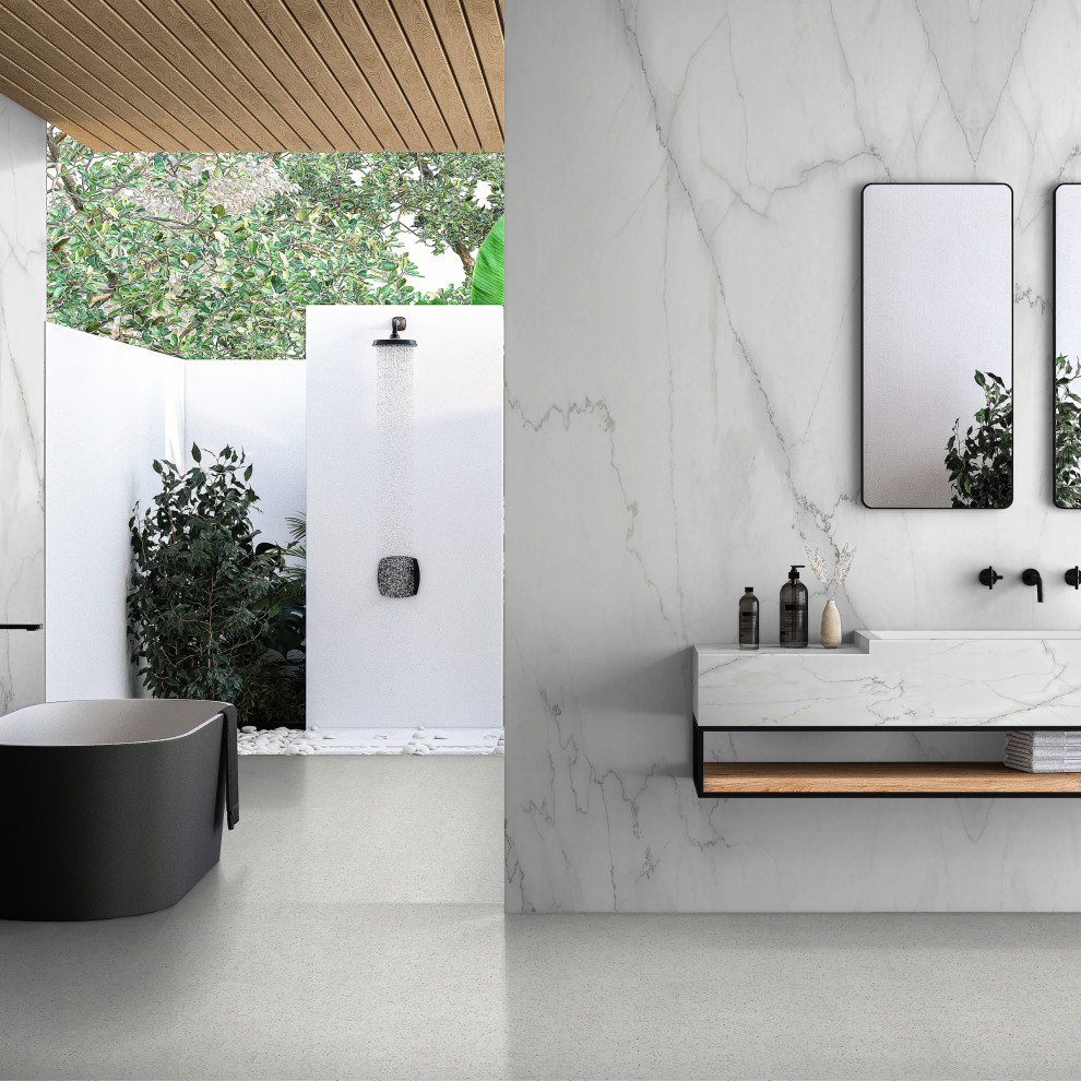 Calacatta Lincoln Marble Bathroom - Modern - Bathroom - Phoenix - by ...