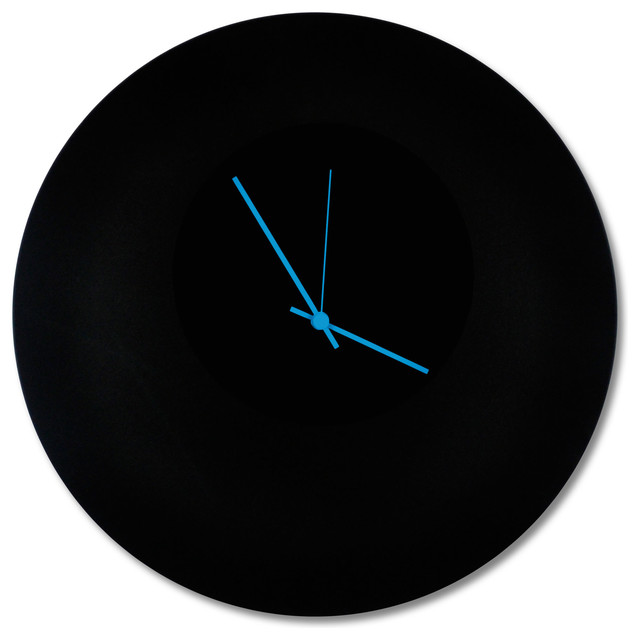 Blackout Circle Clock, Minimalist Modern Black Metal Clocks ...