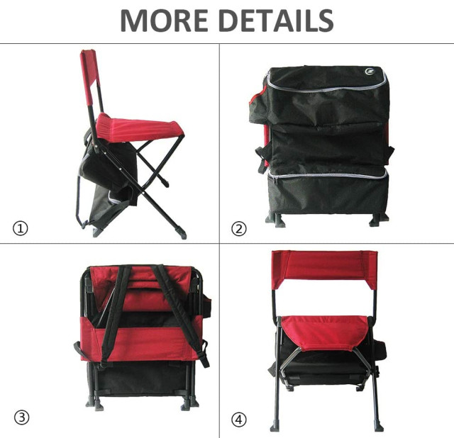 Zenree Folding Backpack Camping Chairs - Portable Outdoor Sports Chair ...
