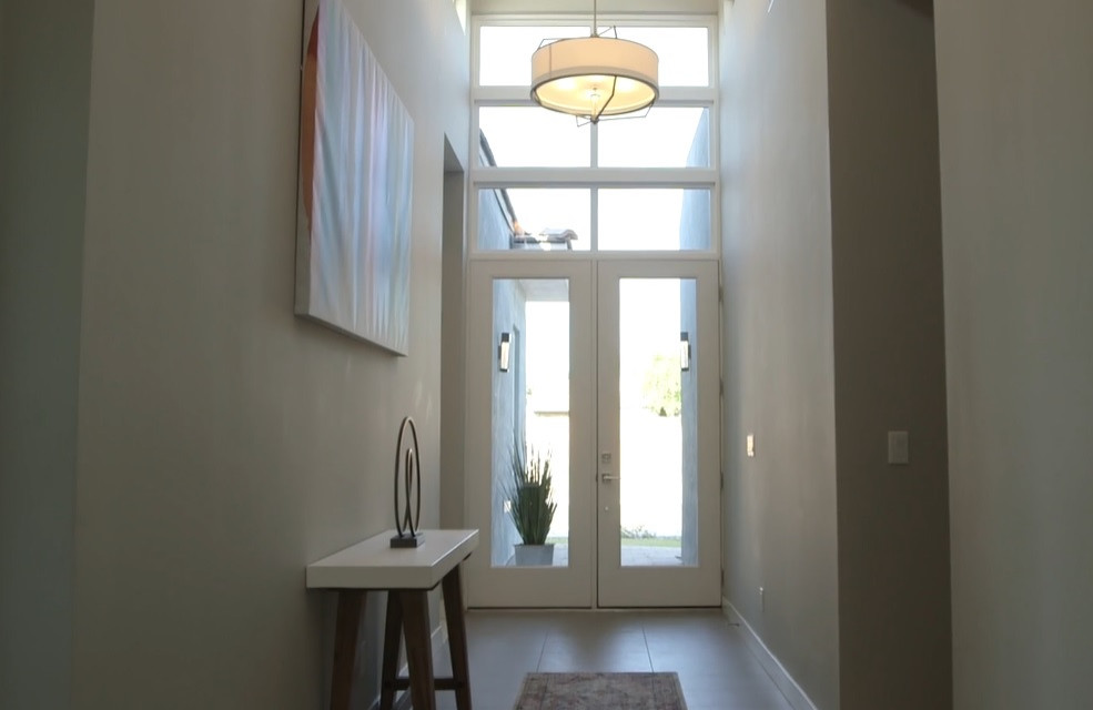 Need ideas on how to cover glass entry door