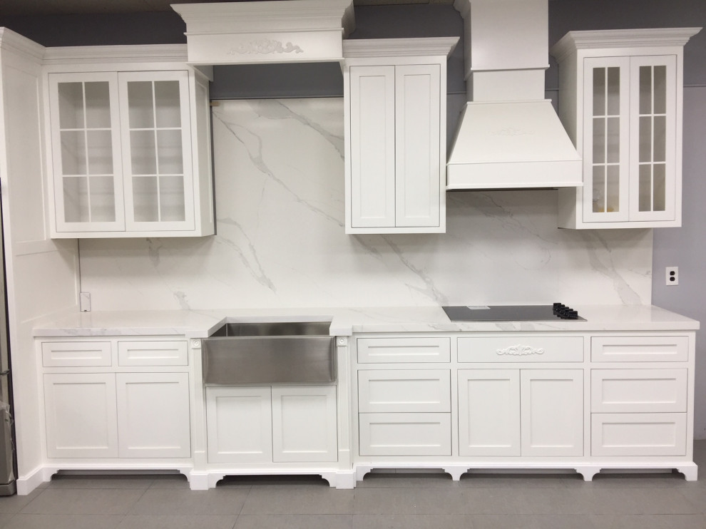 White Kitchen Design in Unique Calacatta by Compac - Boston - by Boston ...