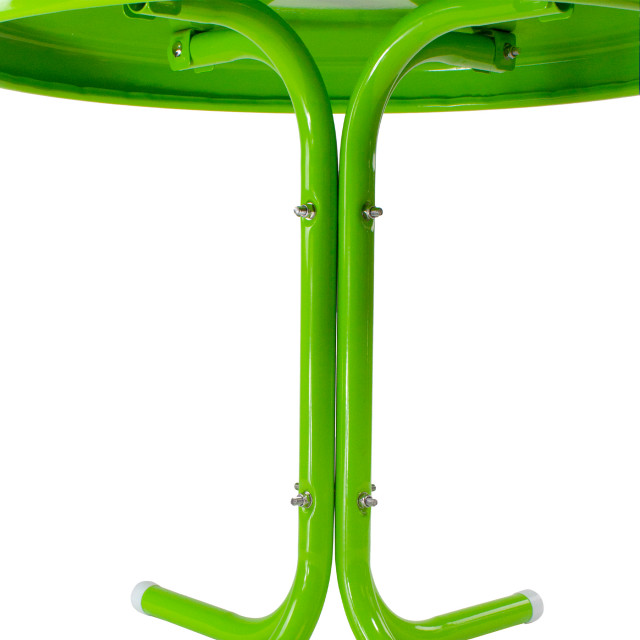 22" Outdoor Retro Tulip Side Table Lime Green - Contemporary - Outdoor ...