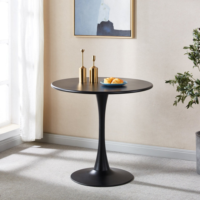 Eleisha Round Dining Table Black - Midcentury - Dining Tables - by ...