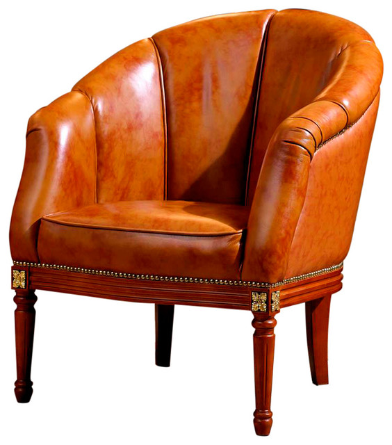 Single Leather Surround Chair - Traditional - Armchairs And Accent ...