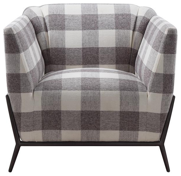 Niamey II Accent Chair, Pattern Fabric & Metal - Midcentury - Armchairs ...