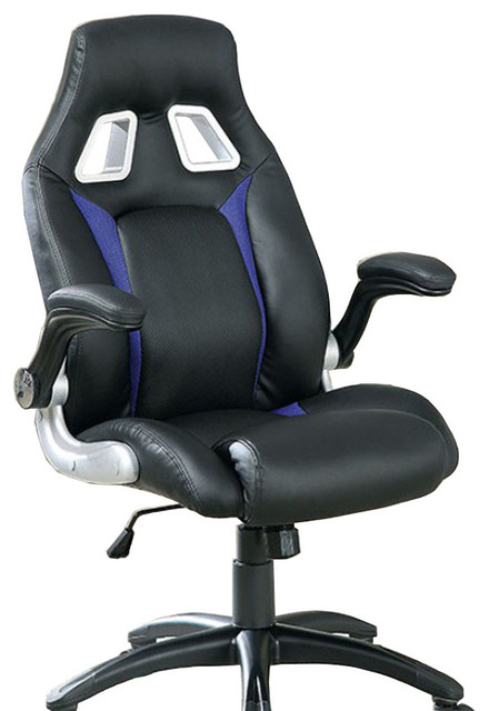Benzara BM131850 Argon Contemporary Racing Car Office Chair, Black ...