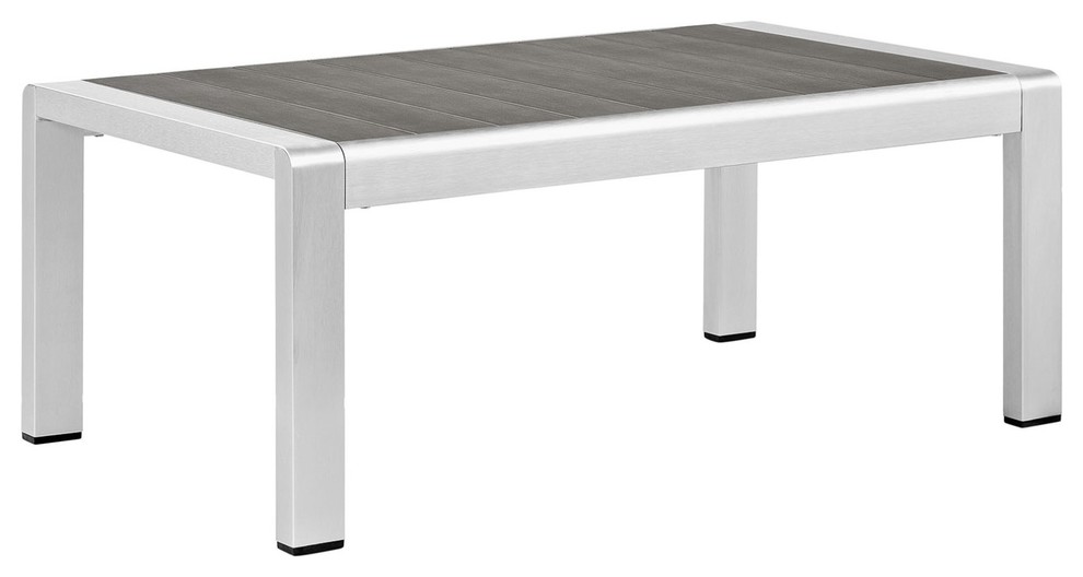 Modern Contemporary Urban Design Outdoor Patio Coffee Table, Gray Gray ...