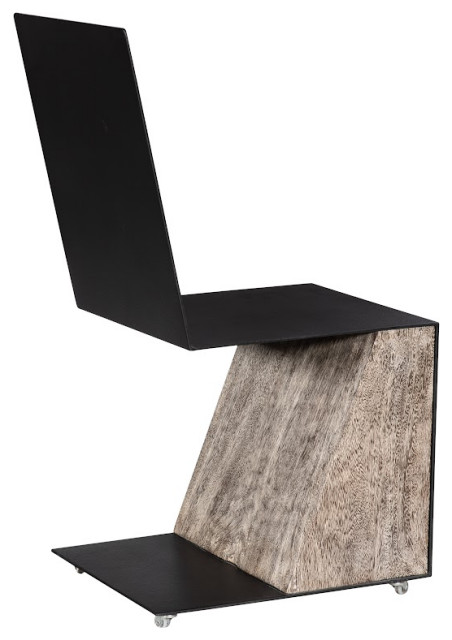 Block Chair With Casters, Gray Stone, 18x16x37"h - Industrial ...