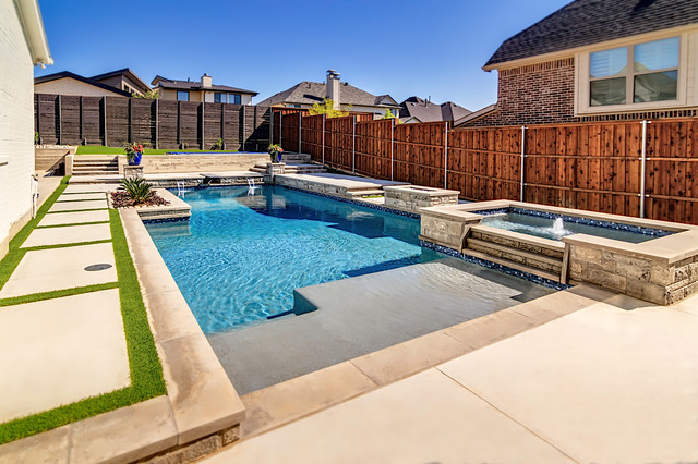 Formal Pool Designs Plano, Dallas, Highland Park - Swimming Pool & Hot ...