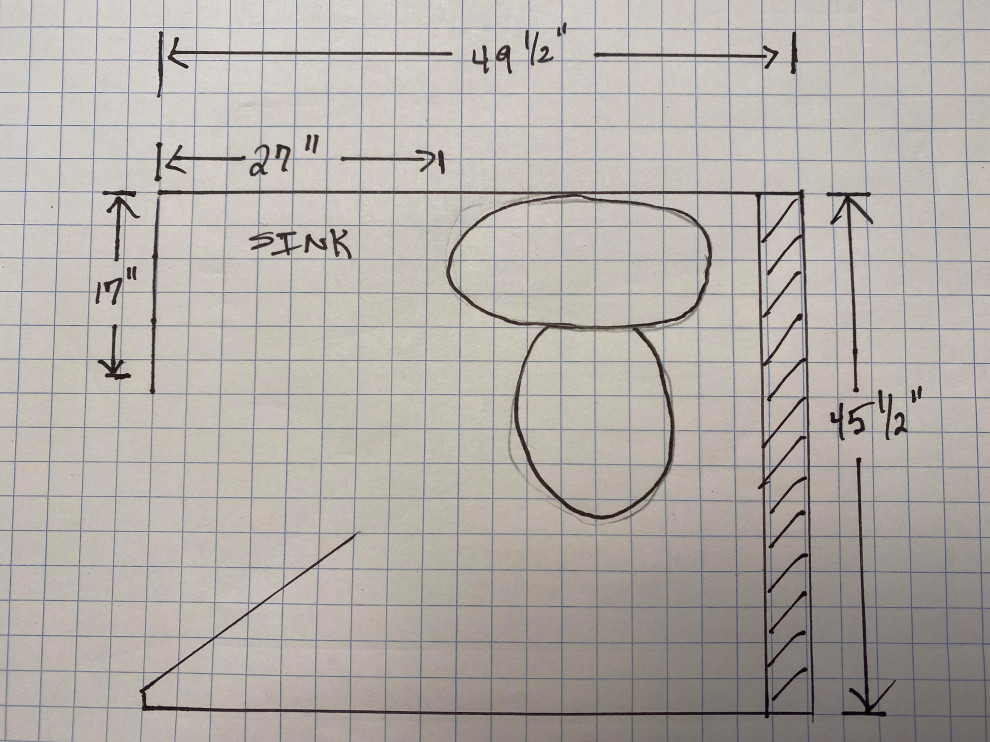 Lighting placement in small powder room