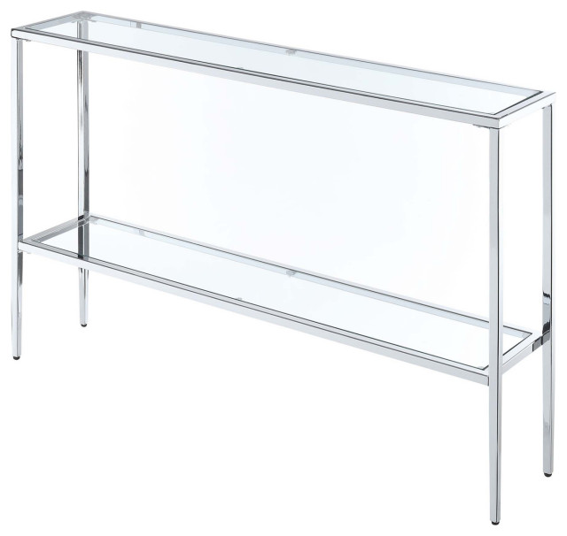 Nadia Chrome Console Table With Shelf - Contemporary - Console Tables ...