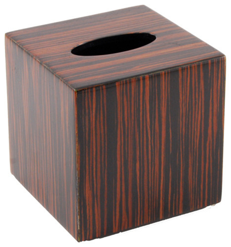 Macassar Ebony Inlay Lacquer Tissue Box - Transitional - Tissue Box ...