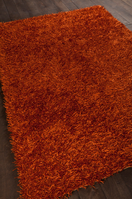 Chandra Rugs Zara Hand-Woven Contemporary Rug, Rectangular Rust 4'x6 ...