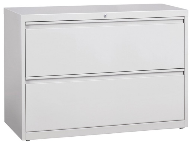 UrbanPro 2-Drawer Modern Metal Lateral File Cabinet in Light Gray ...