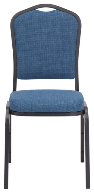 Set of 2 Dining Chair, Cushioned Fabric Seat With Crown Backrest ...
