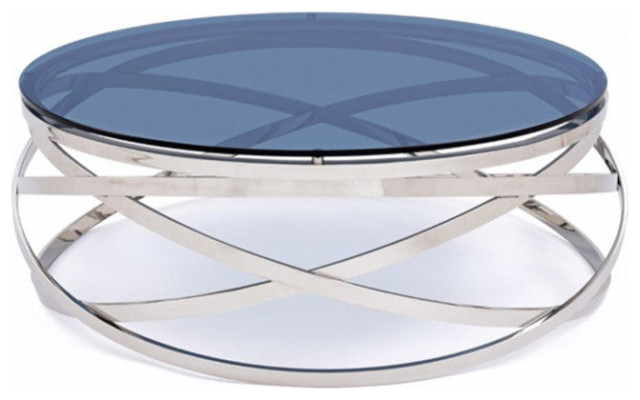 Andria Contemporary Smoked Glass Coffee Table - Contemporary - Coffee ...