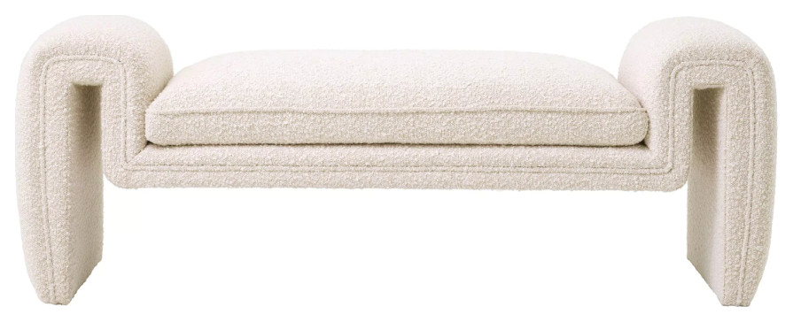 Cream Boucle Upholstered Bench | Eichholtz Tondo - Contemporary ...