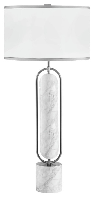 Metal/marble 30" Table Lamp, Silver/white - Transitional - Table Lamps ...