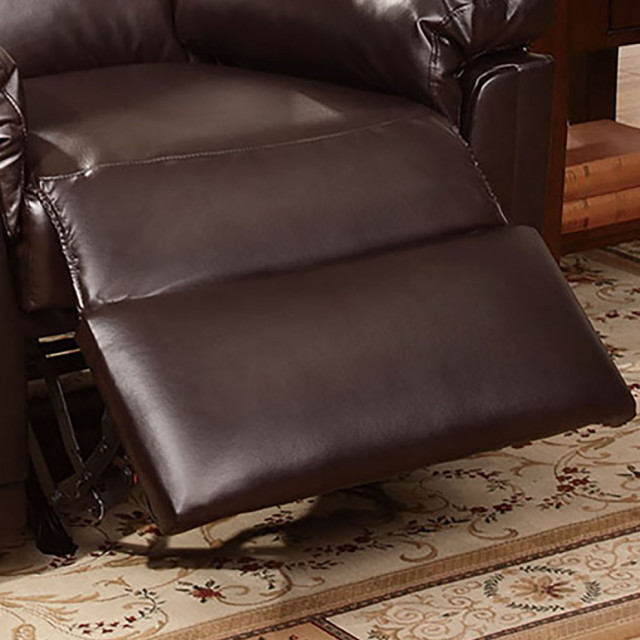 Bonded Leather Glider Recliner, Espresso - Contemporary - Recliner ...