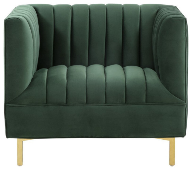 Forbes Velvet Club Chair, Forest Green - Contemporary - Armchairs And ...