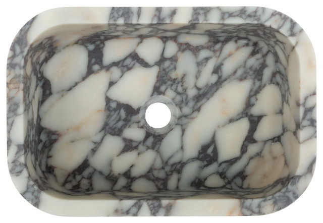 Calacatta Viola Real Marble Rectangular Sink (L)18" (W)12" (H)7 ...