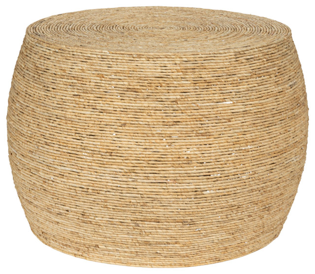 Round Corn Rope Round Accent Table, Natural - Beach Style - Side Tables ...