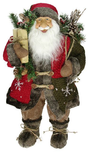 24" Standing Country Santa Claus - Traditional - Holiday Accents And ...