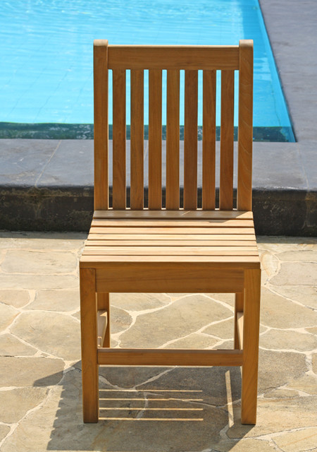 Classic Teak Side Chair - Transitional - Outdoor Dining Chairs - by ...
