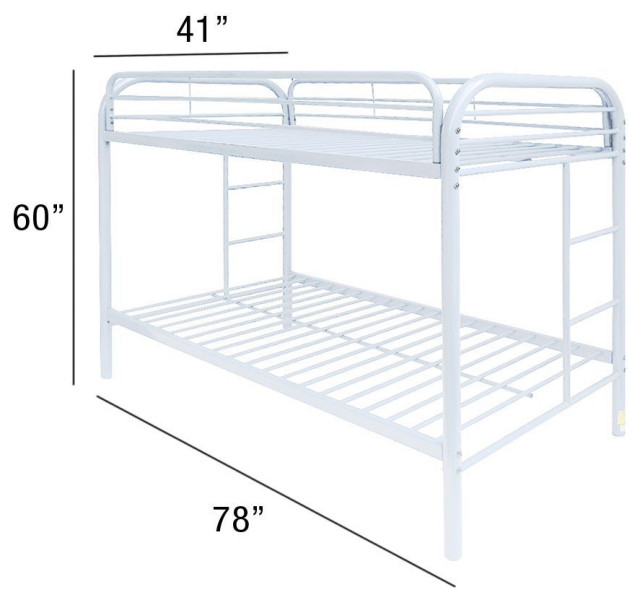 Thomas Twin/Twin Bunk Bed, White - Contemporary - Bunk Beds - by Acme ...