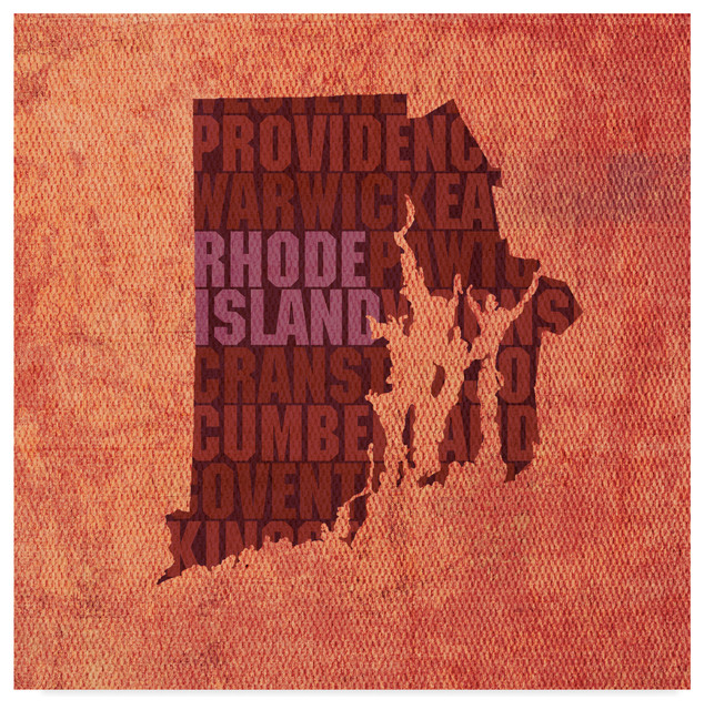 Red Atlas Designs 'Rhode Island State Words' Canvas Art, 14"x14 ...